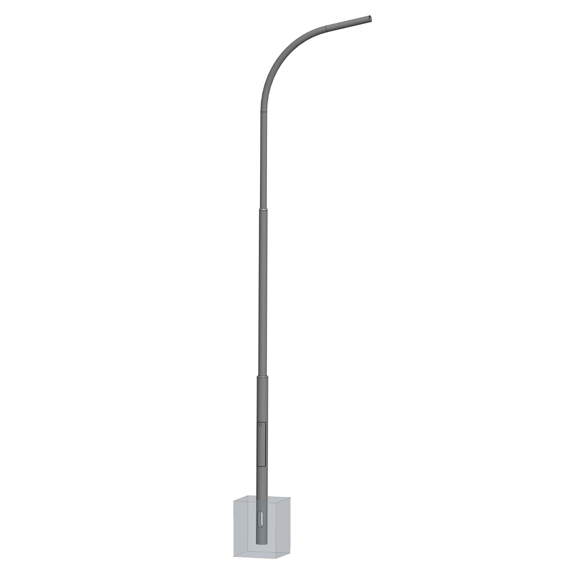 Poles with circular curved bracket | Cylindrically stepped — FONATSCH GmbH